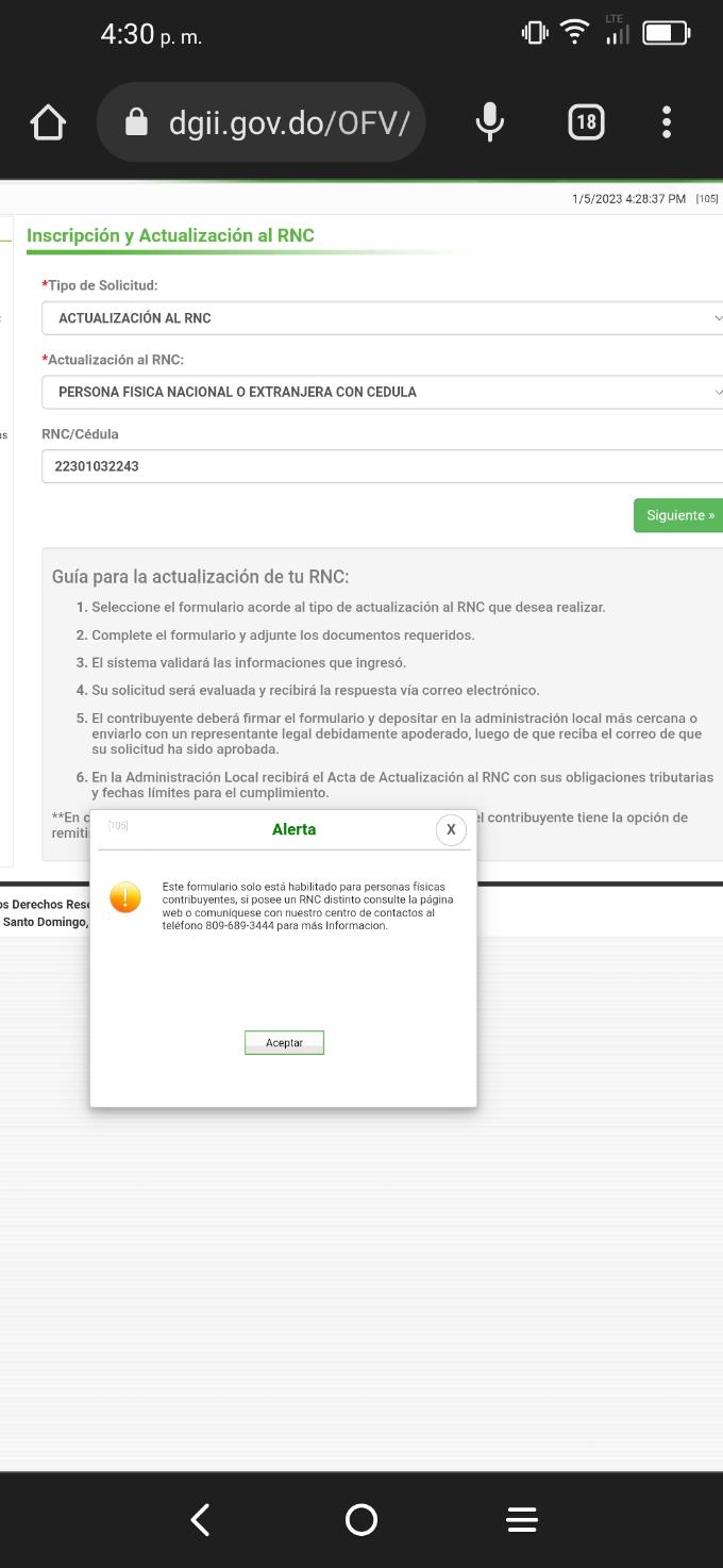 ‎Alerta al Inscribirme en RNC persona Física | Comunidad de Ayuda de la ...
